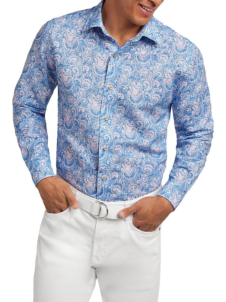 DAVID DONAHUE paisley print shirt